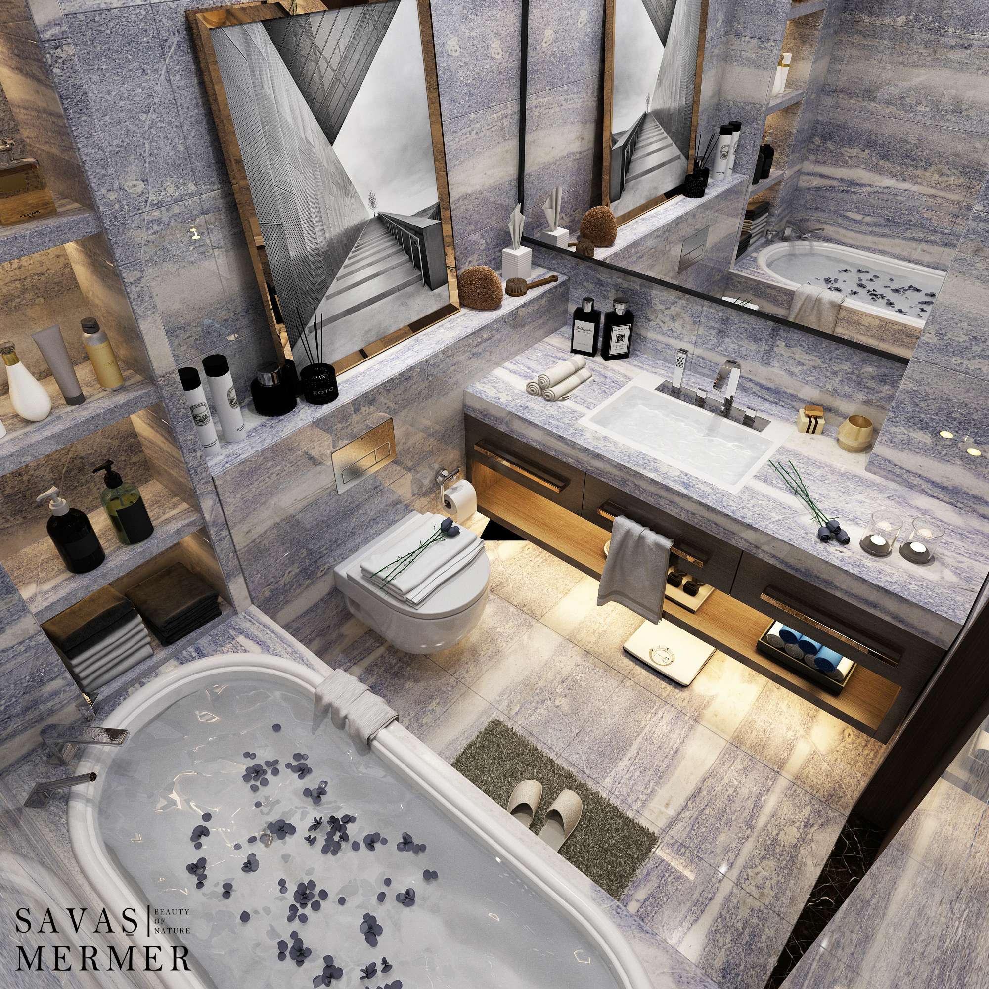 Crystal Blue Marble – Elegant Blue Marble for Interior & Architectural ...