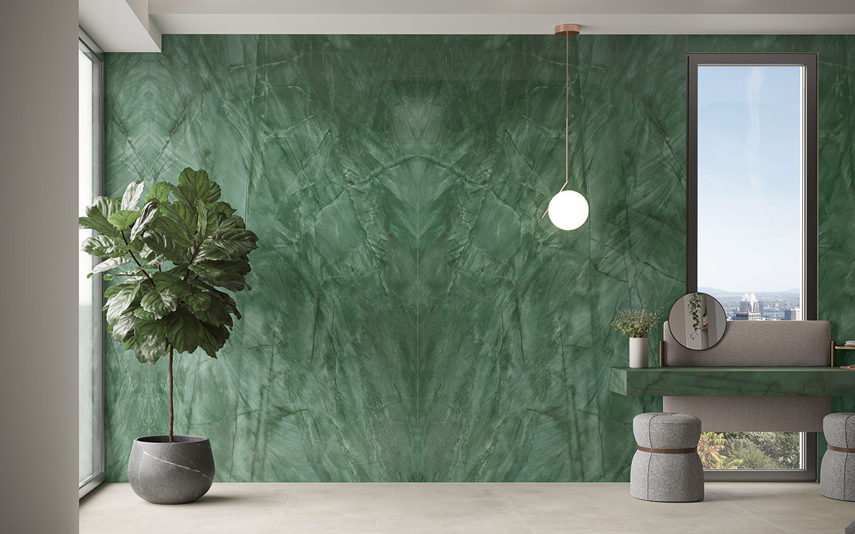 Exotic Green Porcelain – Bold Green Marble-Look Porcelain by Atlas Plan ...