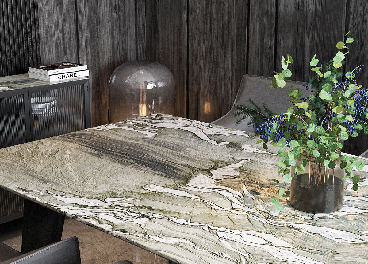 Verde Rio Marble | Green Marble Slabs with White Veining