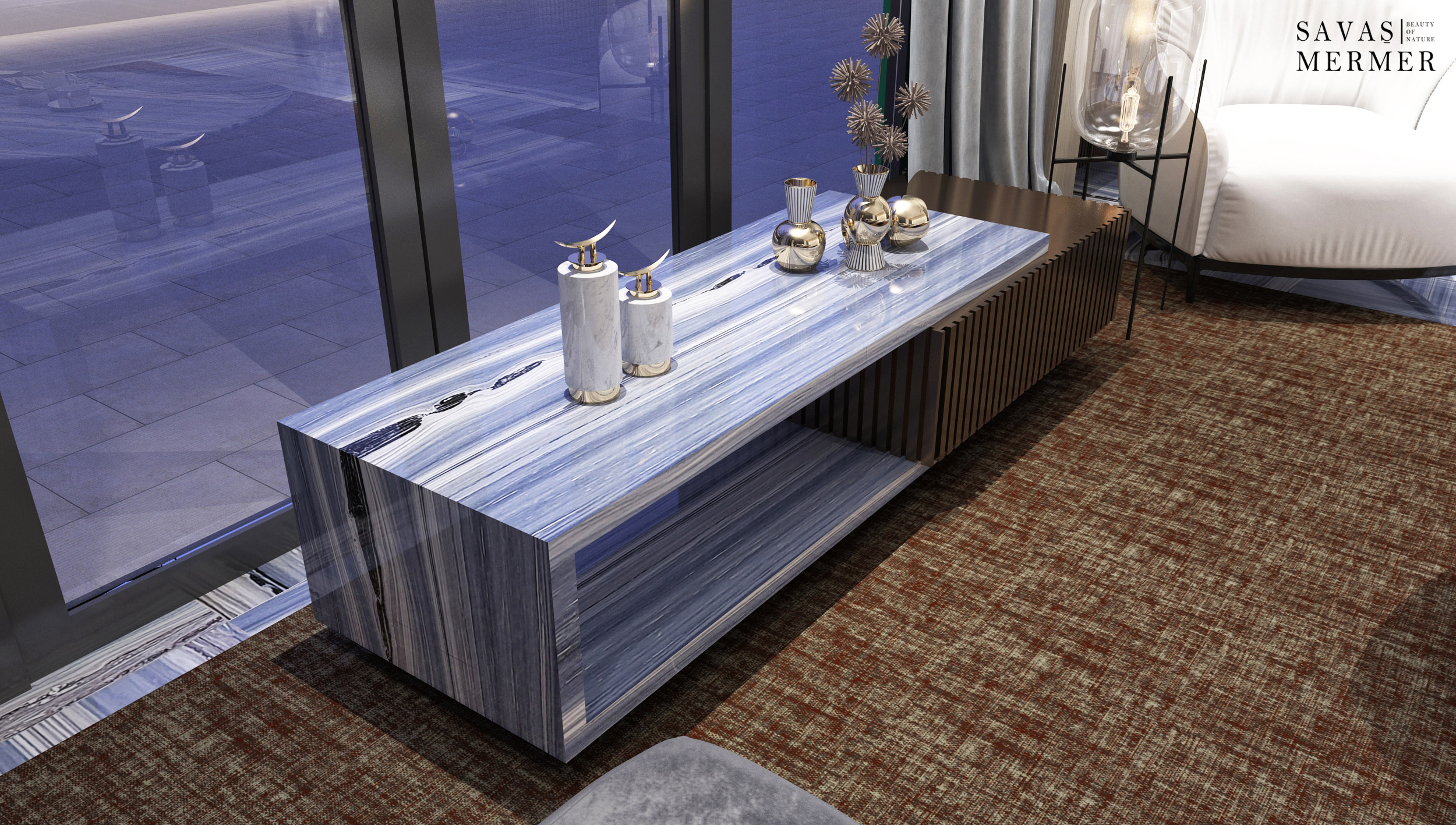 Palissandro Blue Mermer plaka