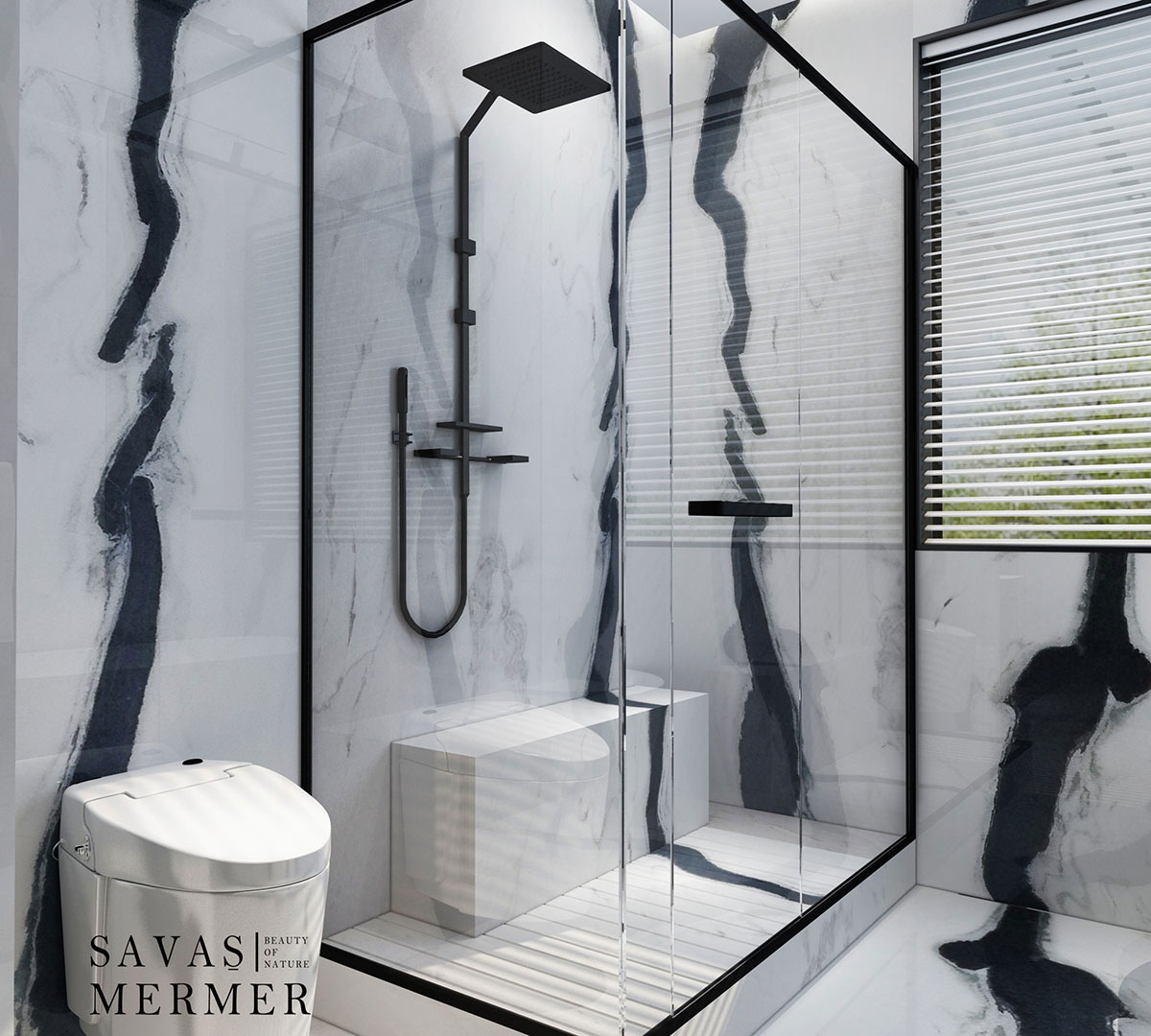 Panda White, marmo bianco con venature nere, ideale per interni ...
